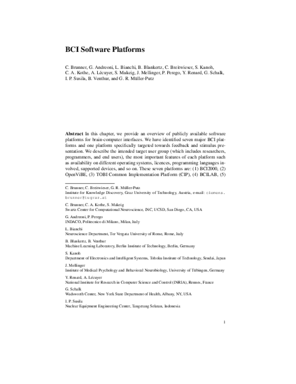 (PDF) BCI Software Platforms