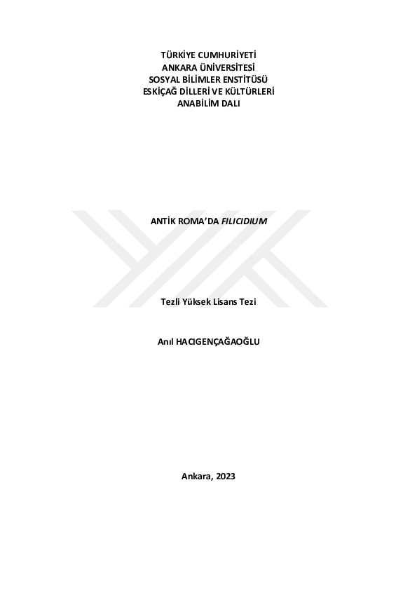 (PDF) Antik Roma'da Filicidium (Evlat Katli) / Filicide in Ancient Rome