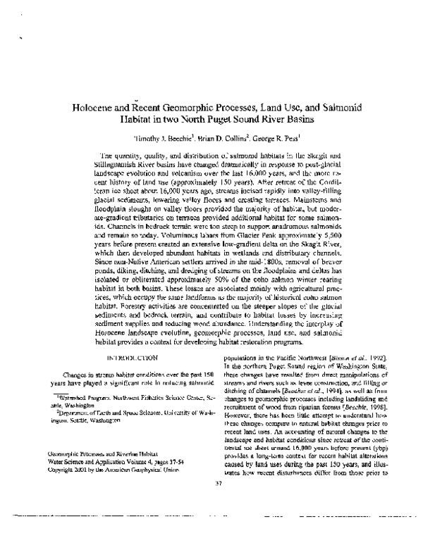 (PDF) Holocene and recent geomorphic processes, land use, and salmonid ...