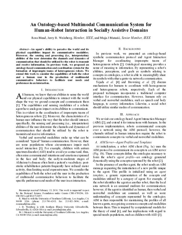 (PDF) An Ontology-based Multimodal Communication System for Human-Robot Interaction in Socially ...