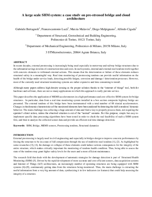 (PDF) A Large Scale SHM System: A Case Study on Pre-stressed Bridge and ...