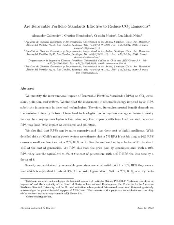 (PDF) Are Renewable Quotas Effective to Reduce CO2 Emissions? | Mtra ...