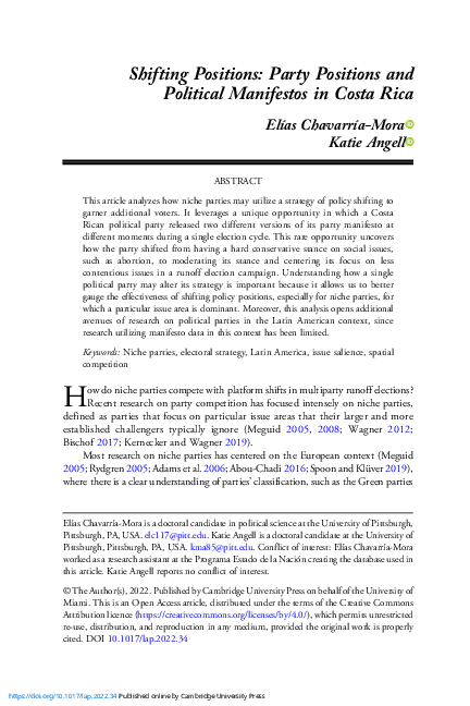 (PDF) Shifting Positions: Party Positions and Political Manifestos in ...