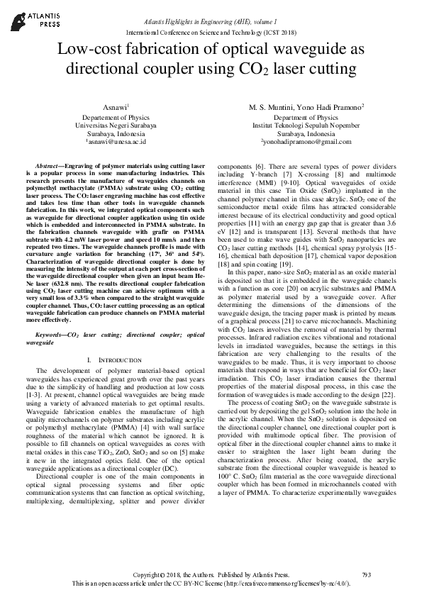 (PDF) Low-cost fabrication of optical waveguide as directional coupler ...