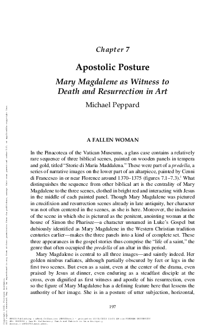 (PDF) Apostolic Posture: Mary Magdalene as Witness to Death and ...