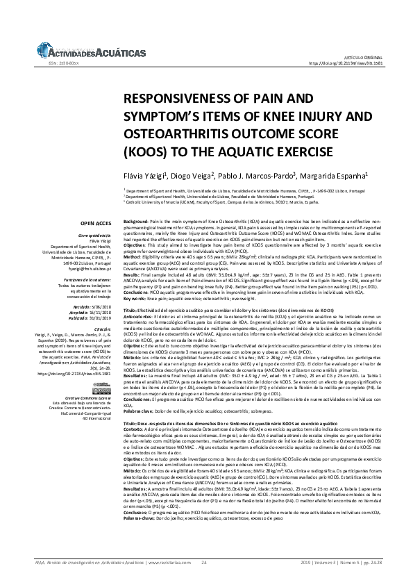 (PDF) Responsiveness of Pain and Symptom’s Items of Knee Injury and ...