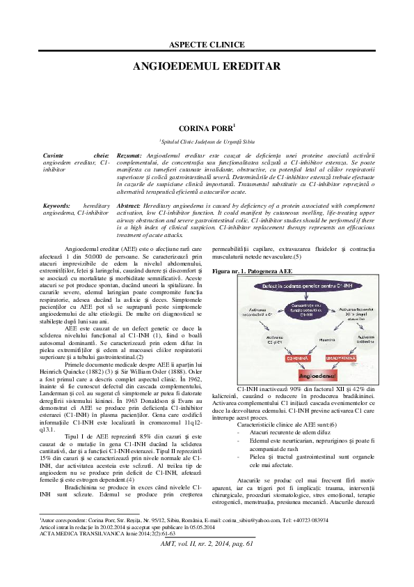 (PDF) Angioedemul Ereditar