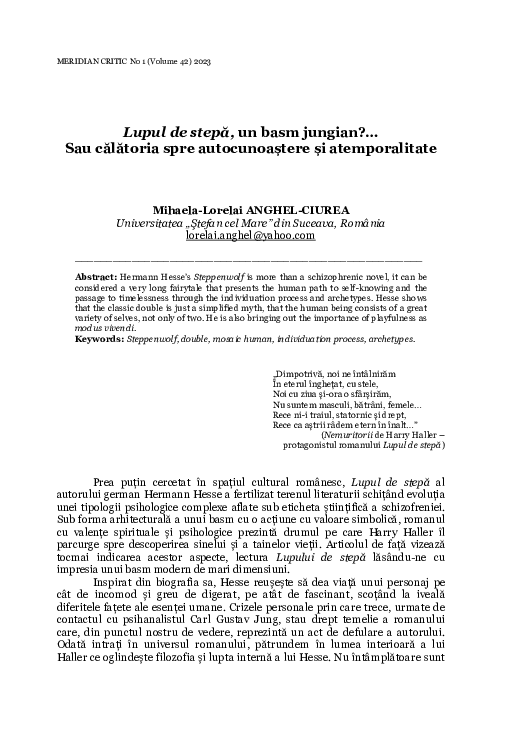 (PDF) Lupul de stepă, un basm jungian?… Sau călătoria spre ...