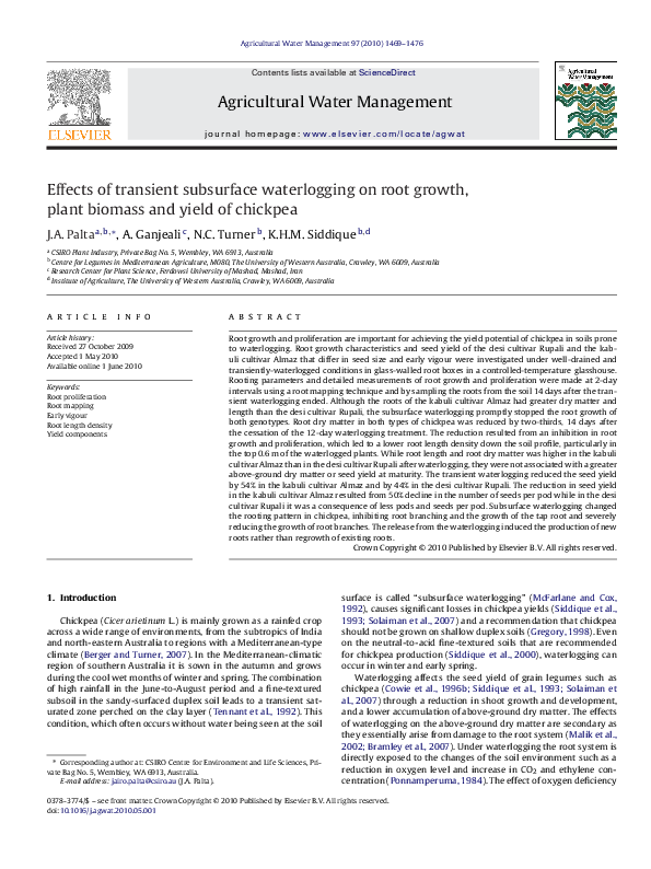(PDF) Effects of transient subsurface waterlogging on root growth ...