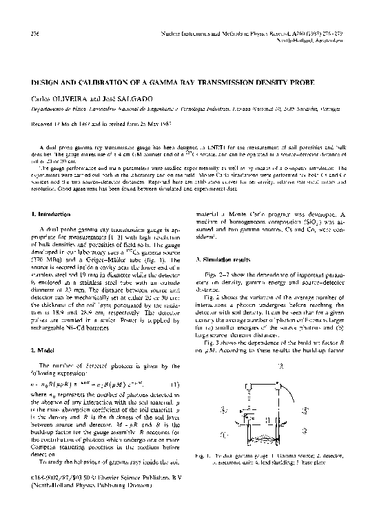 (PDF) Design and calibration of a gamma ray transmission density probe