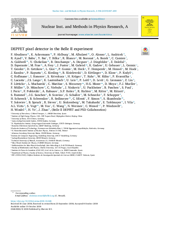 (PDF) DEPFET pixel detector in the Belle II experiment