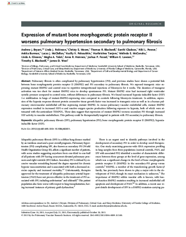 (PDF) Expression of Mutant Bone Morphogenetic Protein Receptor II ...
