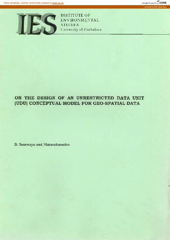 (PDF) On the Design of an Unrestricted Data Unit (UDU) Conceptual Model ...