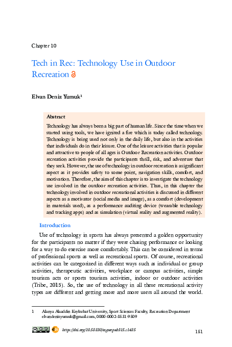(PDF) Tech in Rec: Technology Use in Outdoor Recreation