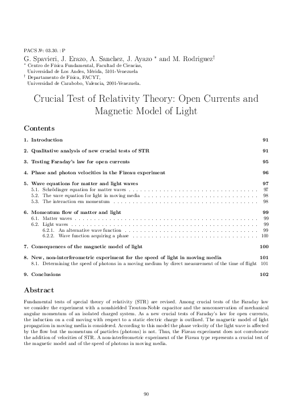 (PDF) Crucial test of relativity theory: open currents and magnetic ...