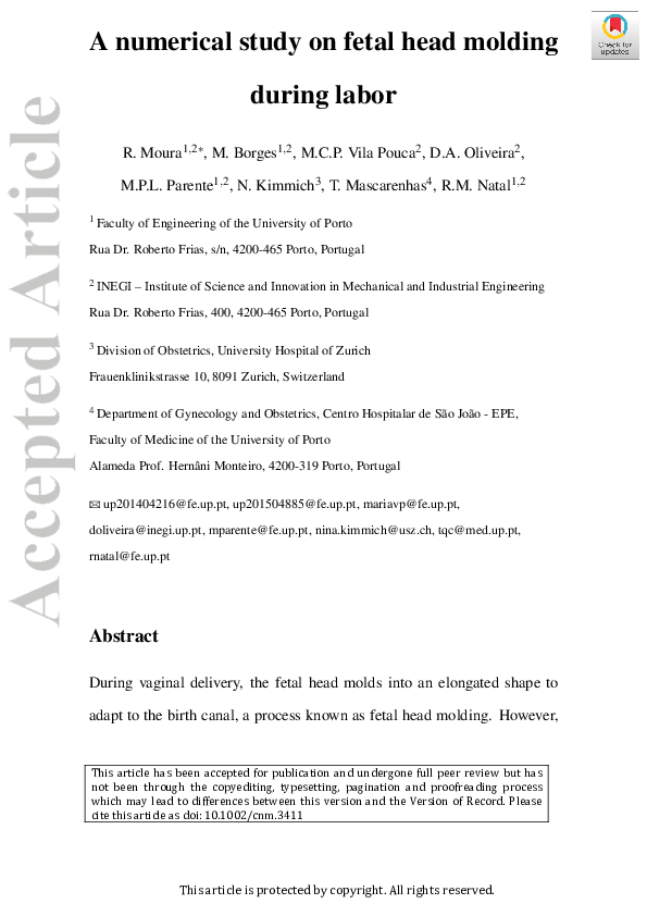 (PDF) A numerical study on fetal head molding during labor