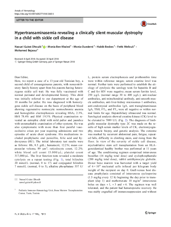 (PDF) Hypertransaminasemia revealing a clinically silent muscular ...