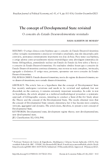 (PDF) The concept of Developmental State revisited
