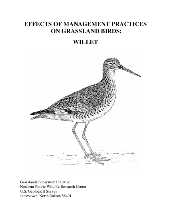 (PDF) Effects of Management Practices on Grassland Birds: Willet ...