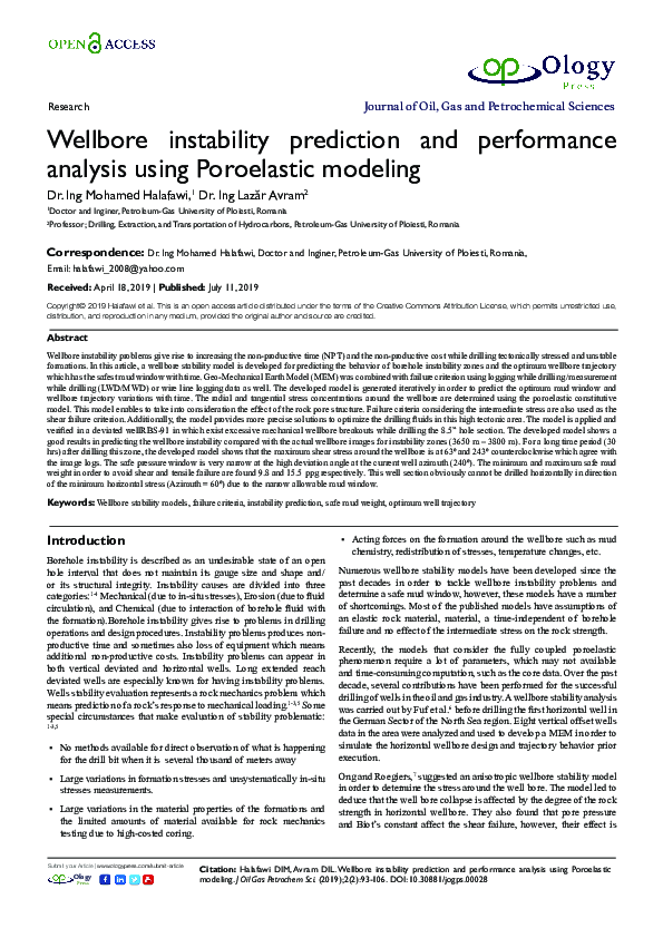 (PDF) Wellbore Instability Analysis