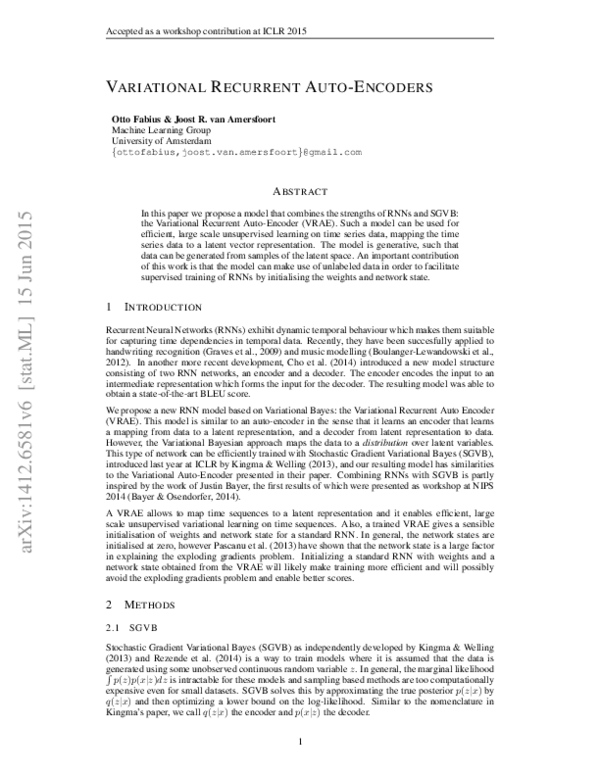 (PDF) Variational Recurrent Auto-Encoders