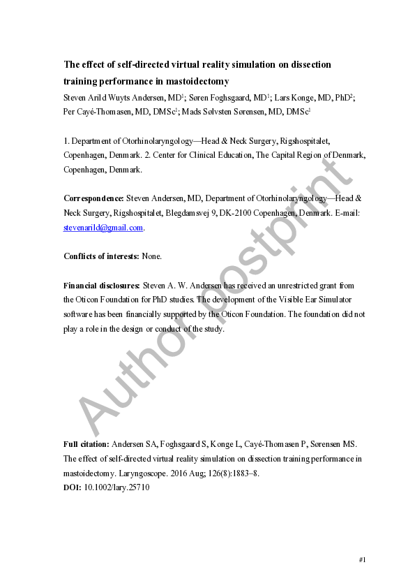 (PDF) The effect of self-directed virtual reality simulation on ...