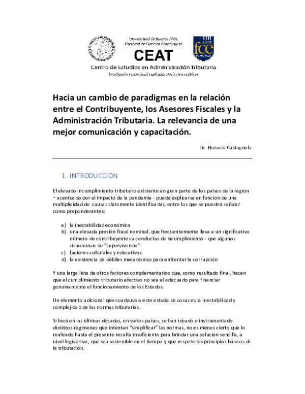 (PDF) Hacia un cambio de paradigmas en la relación entre el Contribuyente, los Asesores Fiscales ...