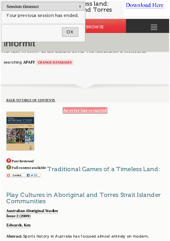 (PDF) Traditional Games of a Timeless Land: Play Cultures in Aboriginal ...