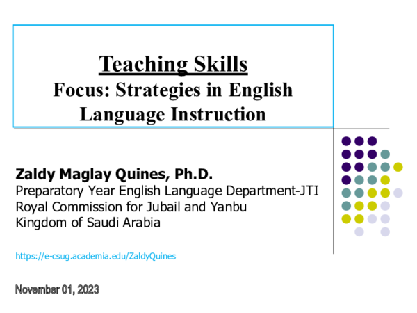 (PPT) Strategies in English Language Instruction