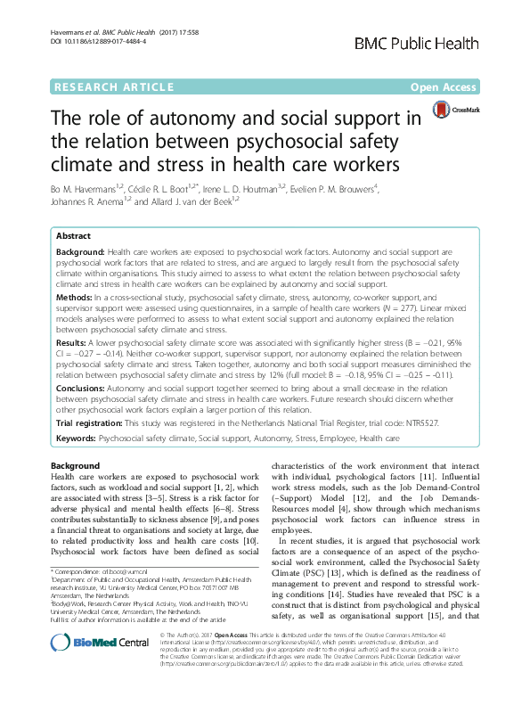 (PDF) The role of autonomy and social support in the relation between ...