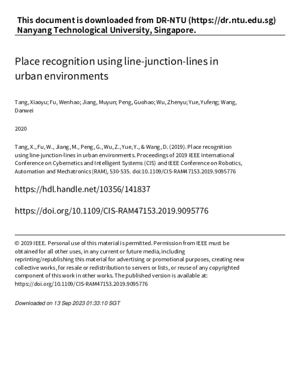 (PDF) Place Recognition Using Line-Junction-Lines in Urban Environments | Wenhao Fu - Academia.edu