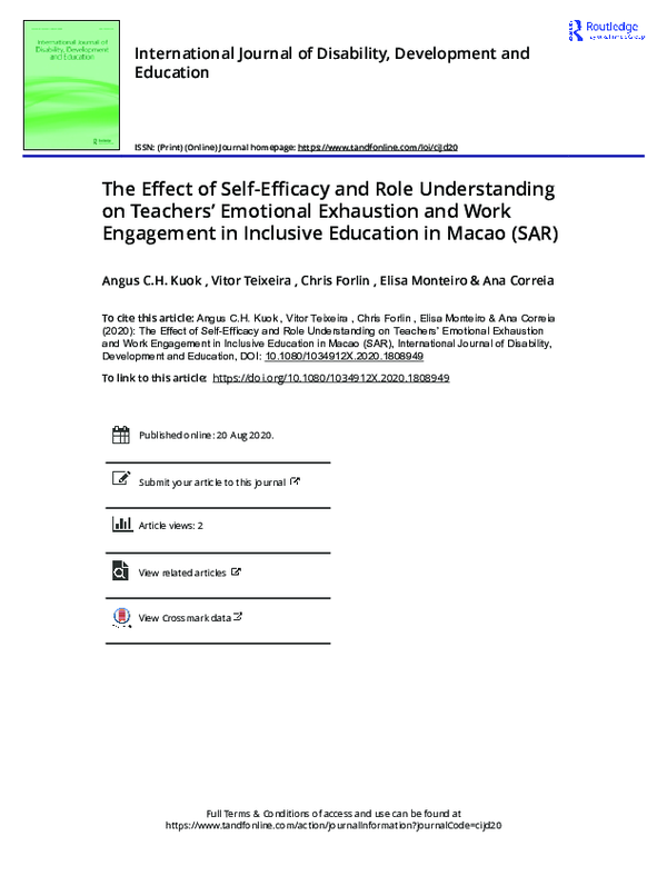(PDF) The Effect of Self-Efficacy and Role Understanding on Teachers’ Emotional Exhaustion and ...
