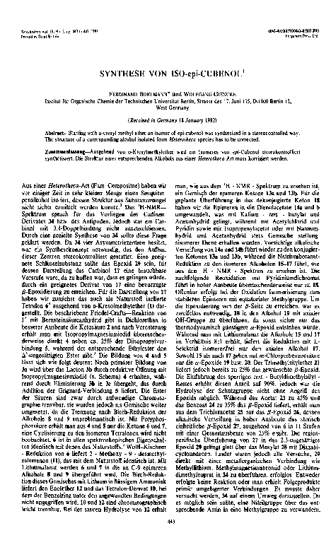 (PDF) Synthese von iso-epi-cubenol