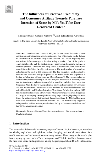 (PDF) The Influences of Perceived Credibility and Consumer Attitude Towards Purchase Intention ...
