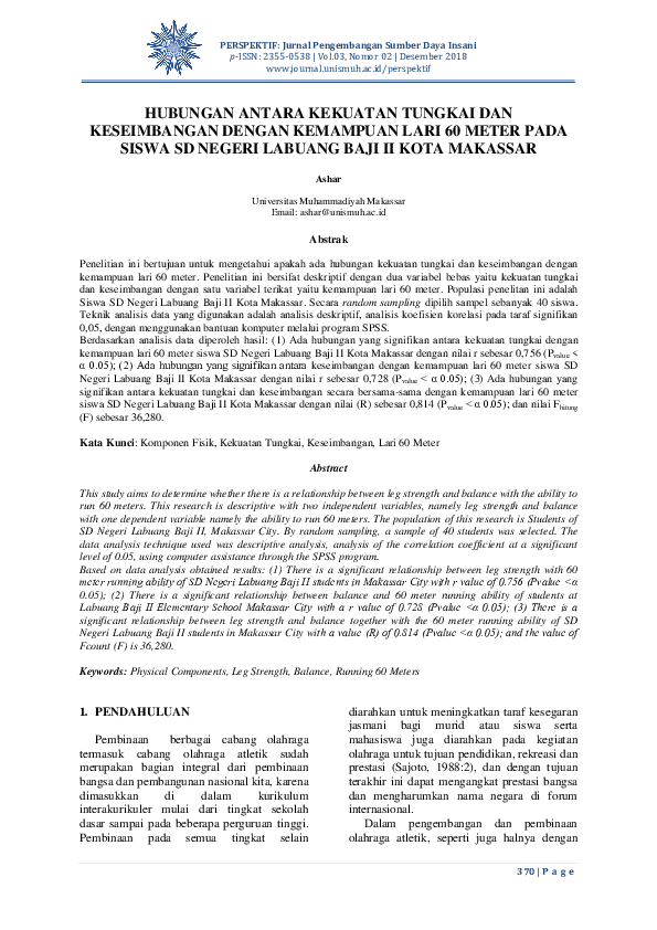 (PDF) Hubungan Antara Kekuatan Tungkai Dan Keseimbangan Dengan ...