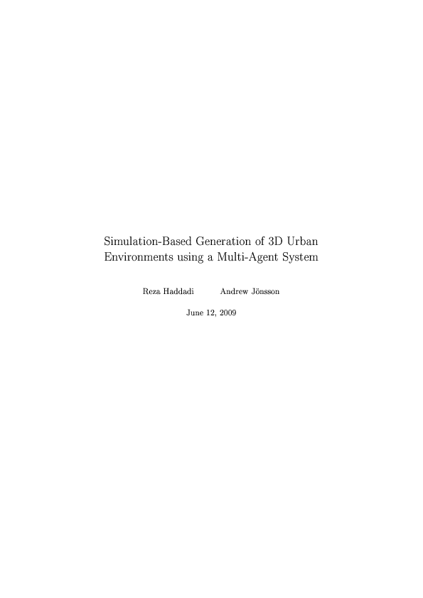 (PDF) Simulation-based generation of 3D urban environments using a multi-agent system