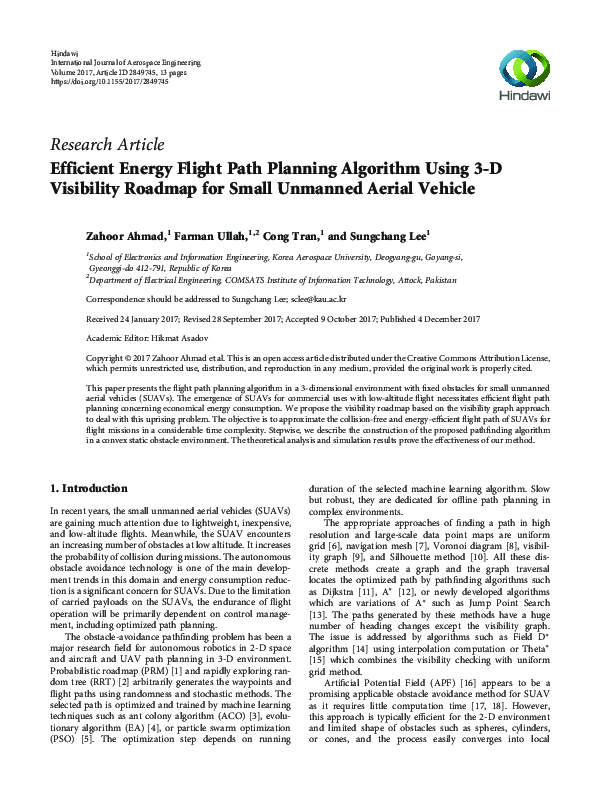 (PDF) 3D Flight Path Planning for Energy-Efficient SUAVs