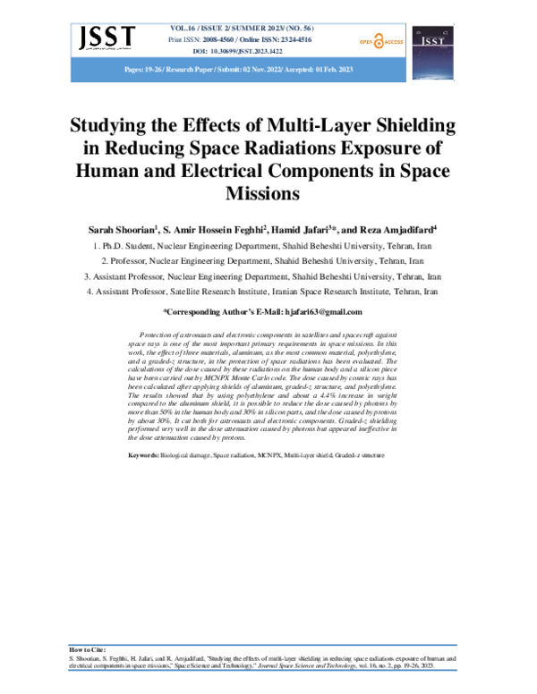 (PDF) Studying the effects of multi-layer shielding in reducing space ...