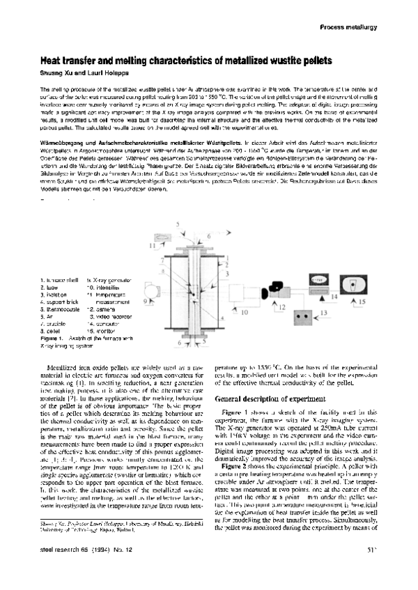 (PDF) Heat transfer and melting characteristics of metallized wustite ...