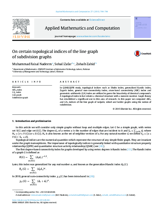 (PDF) On Certain Topological Indices of the Line Graph of CNC k [ n ] Nanocones
