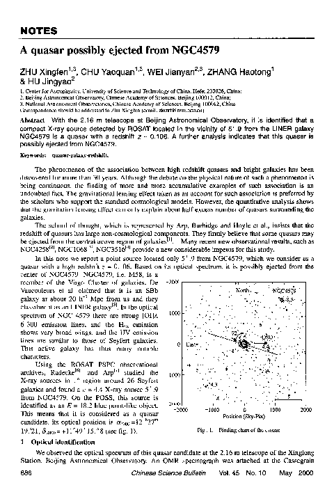 (PDF) A quasar possibly ejected from NGC4579