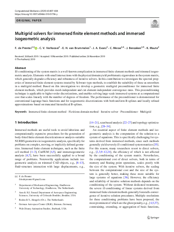(PDF) Multigrid solvers for immersed finite element methods and immersed isogeometric analysis