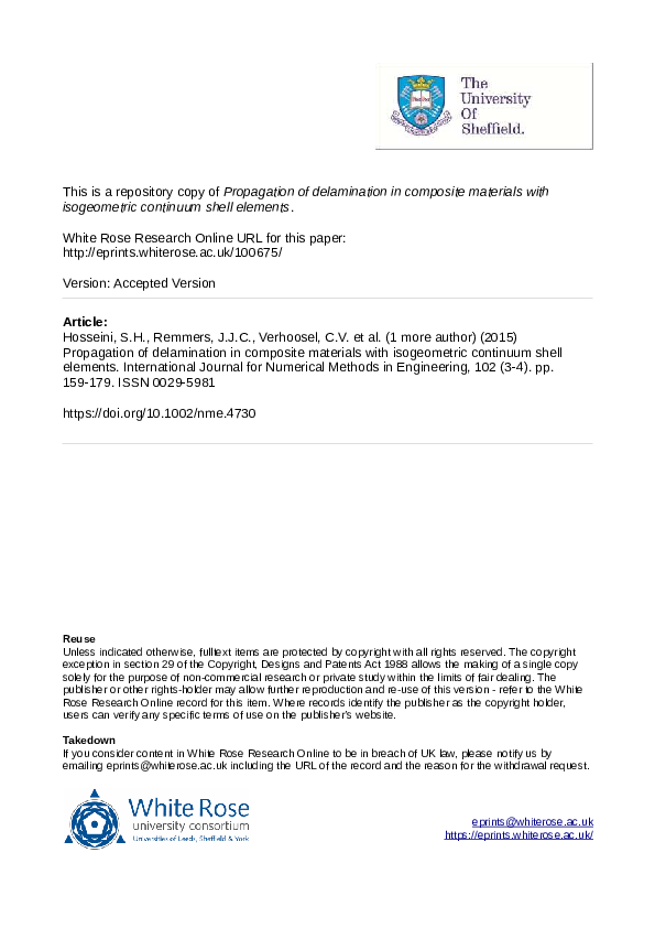 Pdf Propagation Of Delamination In Composite Materials With Isogeometric Continuum Shell Elements