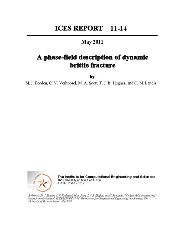 Pdf A Phase Field Description Of Dynamic Brittle Fracture
