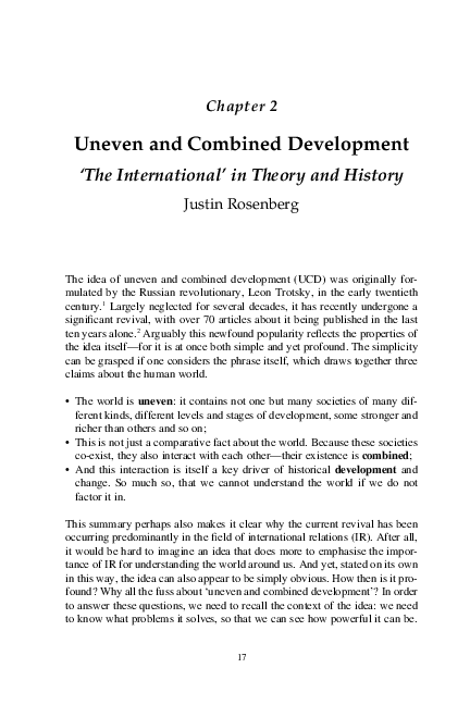 (PDF) 2016 Uneven and combined development: ‘the international’ in ...