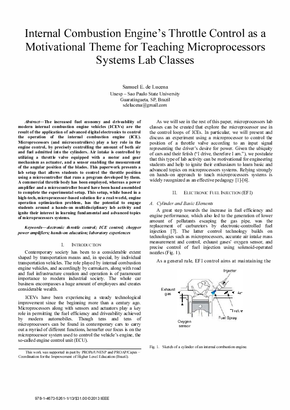 (PDF) Internal combustion engine's throttle control as a motivational ...