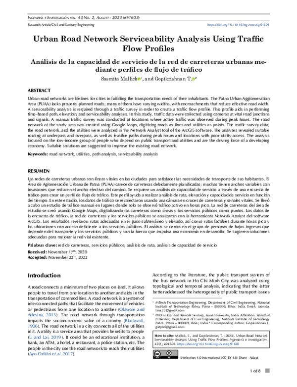 Pdf Urban Road Network Serviceability Analysis Using Traffic Flow Profiles