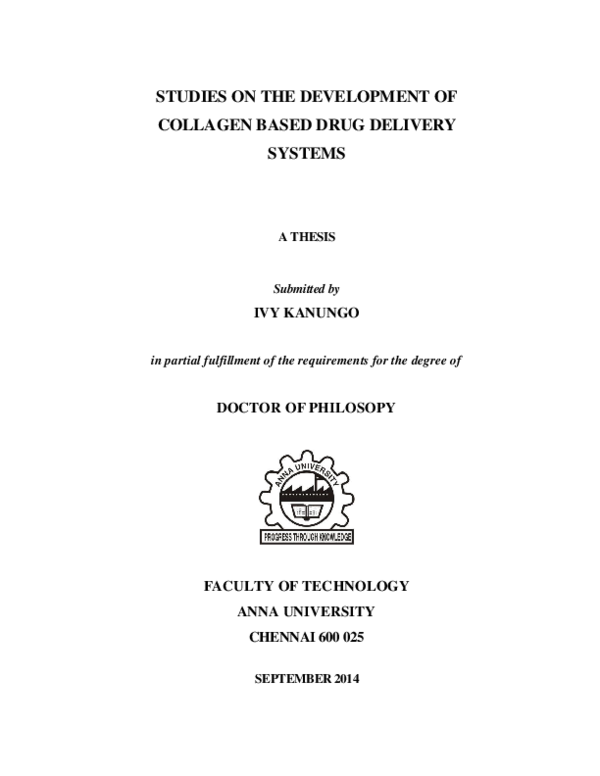 (PDF) Studies on the development of Collagen based drug delivery Systems