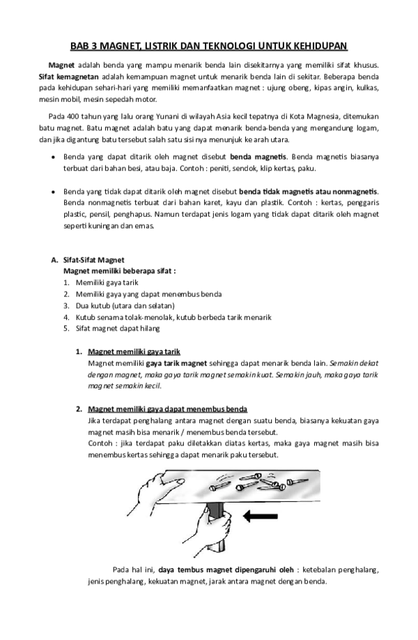 (DOC) BAB 3 MAGNET, LISTRIK DAN TEKNOLOGI UNTUK KEHIDUPAN