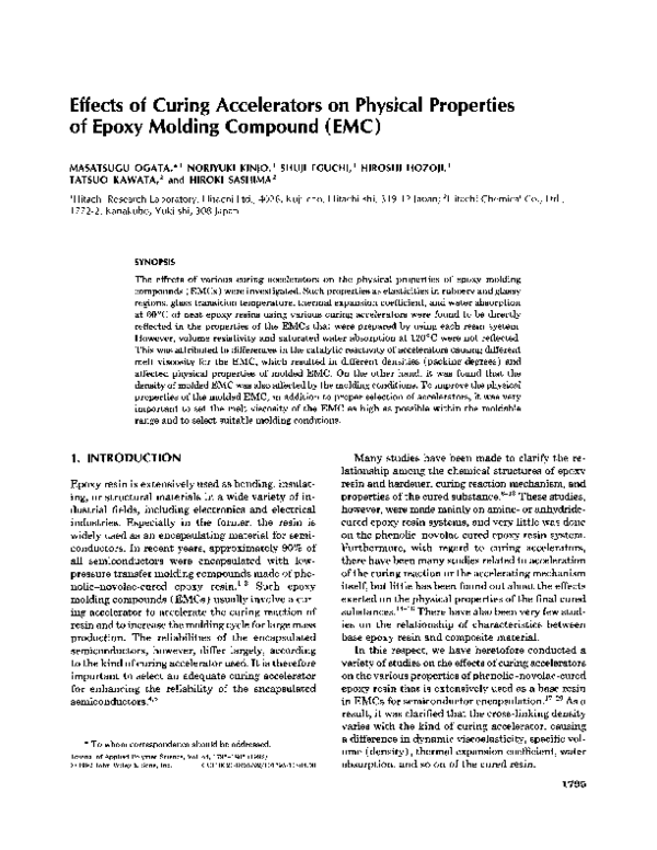 (PDF) Effects of curing accelerators on physical properties of epoxy ...